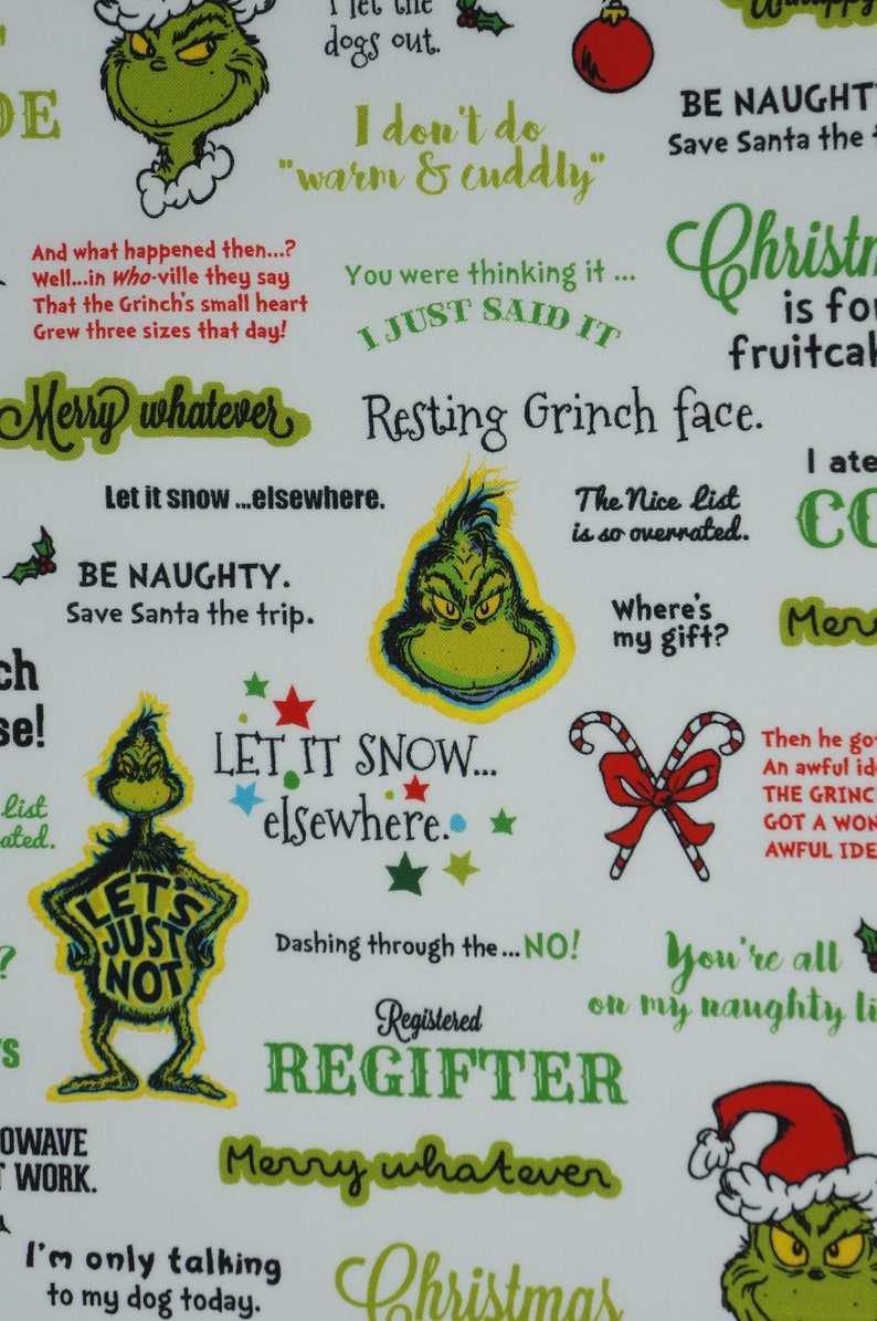 Grinchy Words, the Grinch on White Dr. Seuss How the Grinch Stole ...