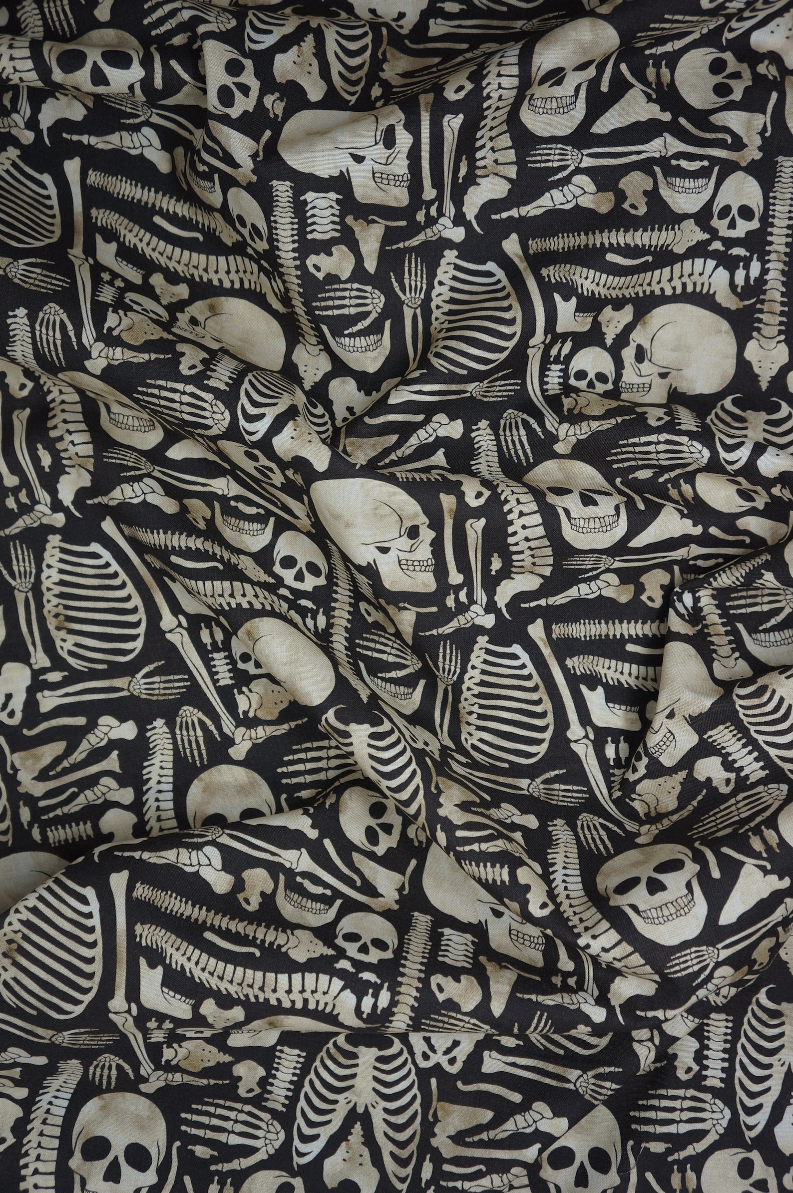 Skeleton Bones Human Bone Fabric Boney Yard Halloween - Etsy