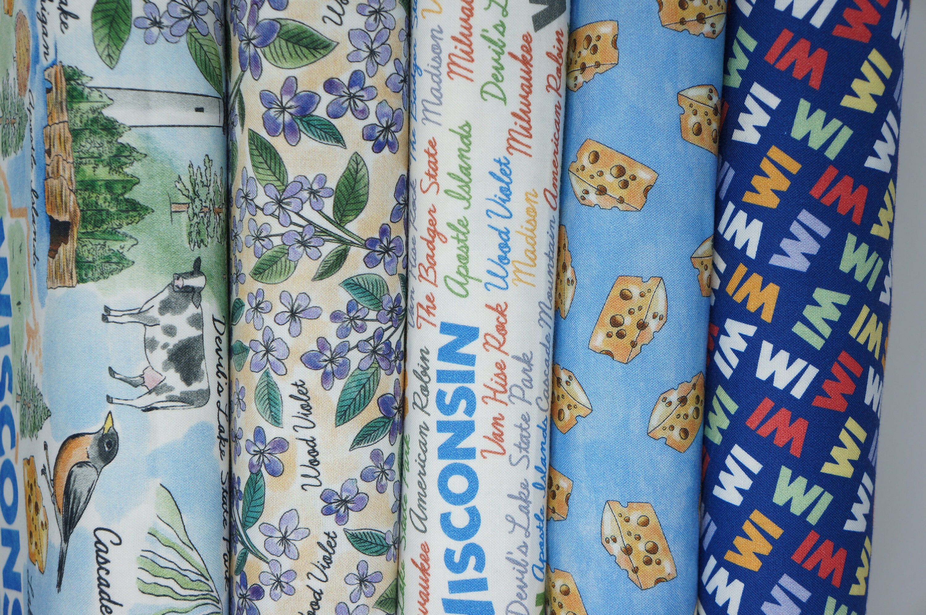 5 Fat Quarter Bundle - Wisconsin Badger State Pride Limited Edition ...