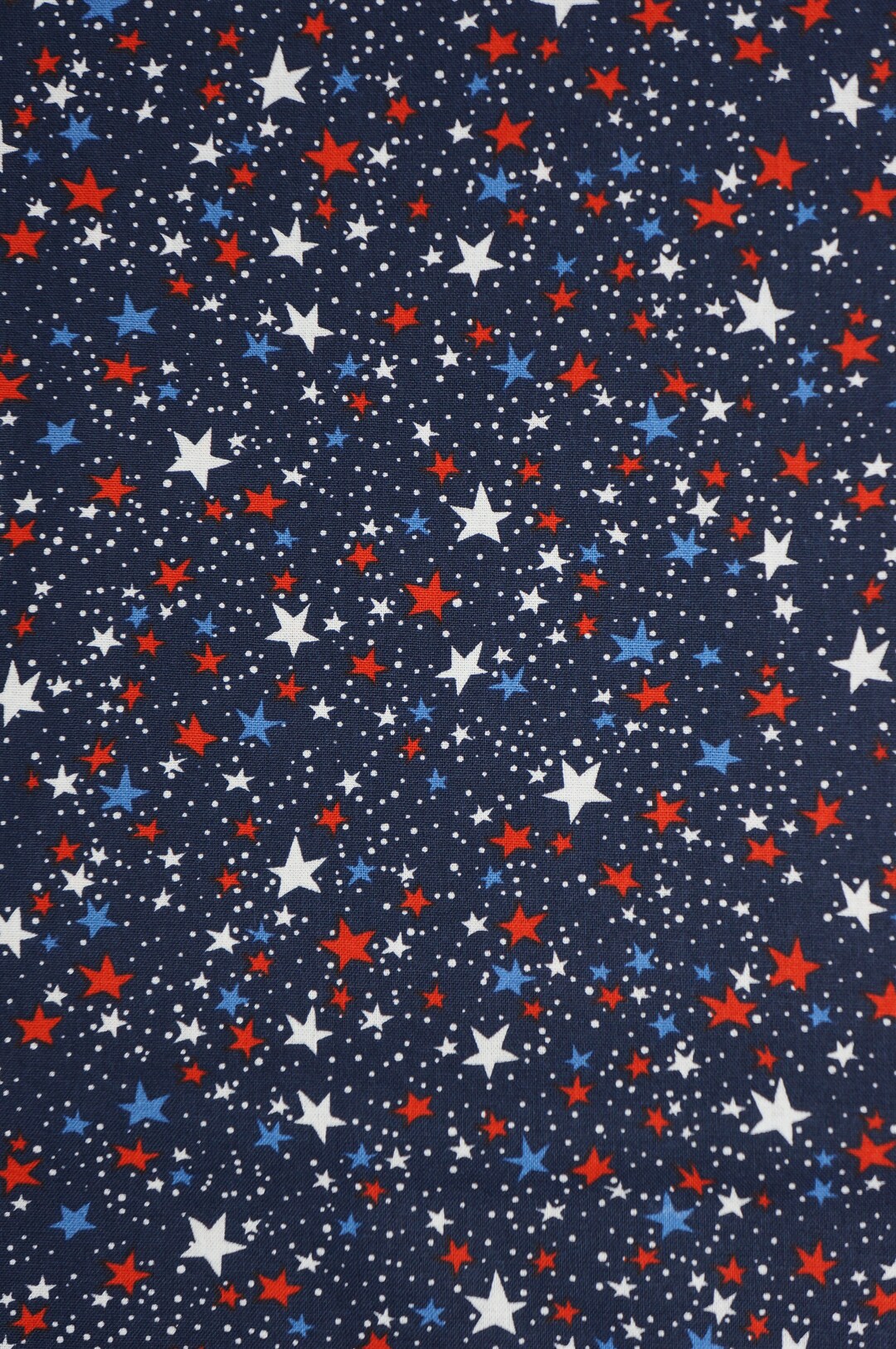 Patriotic Stars Fabric, Patriotic Red White and Blue Stars on Navy ...