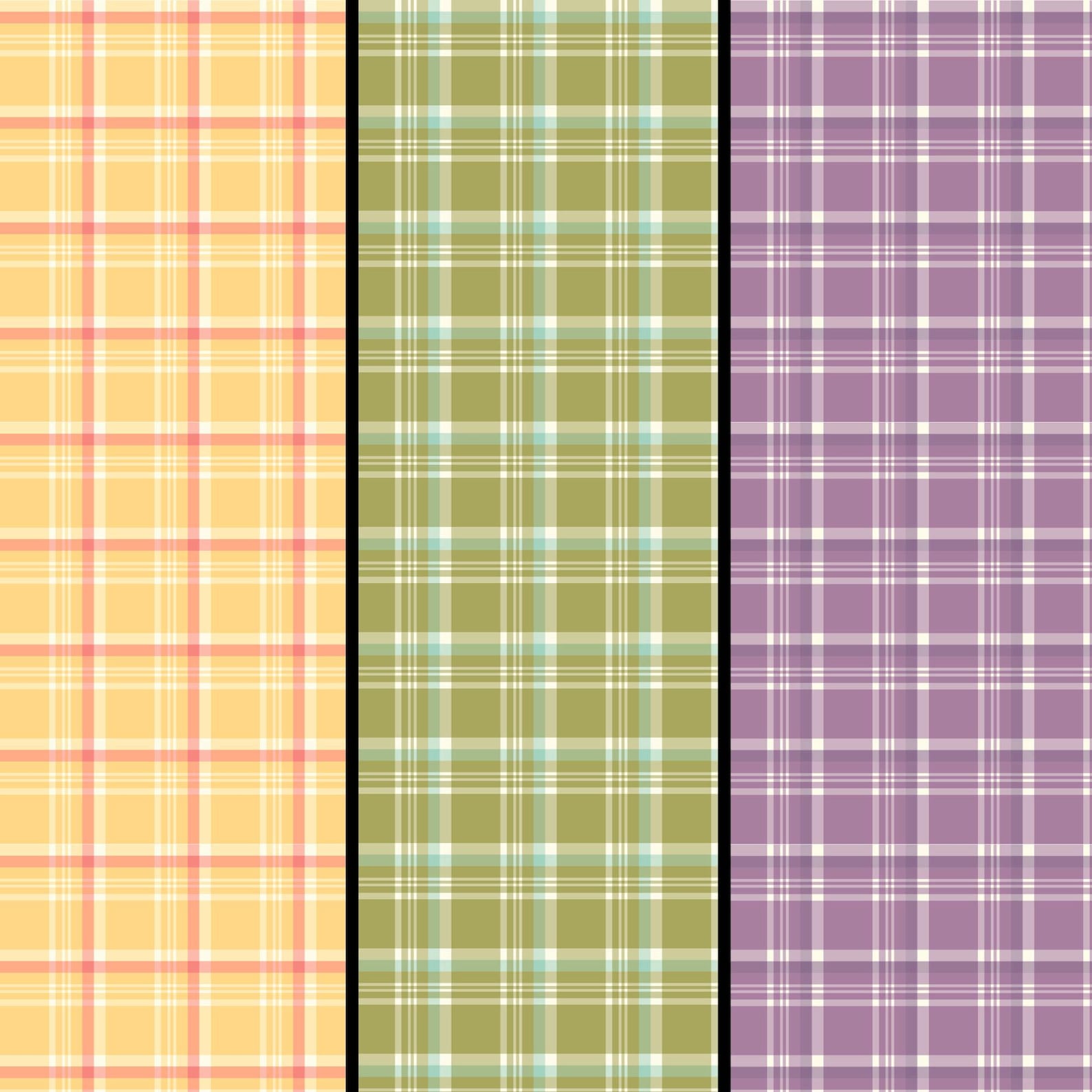 Spring Plaid Fabric, Hello Spring Plaid Green, Yellow or Lavender by ...