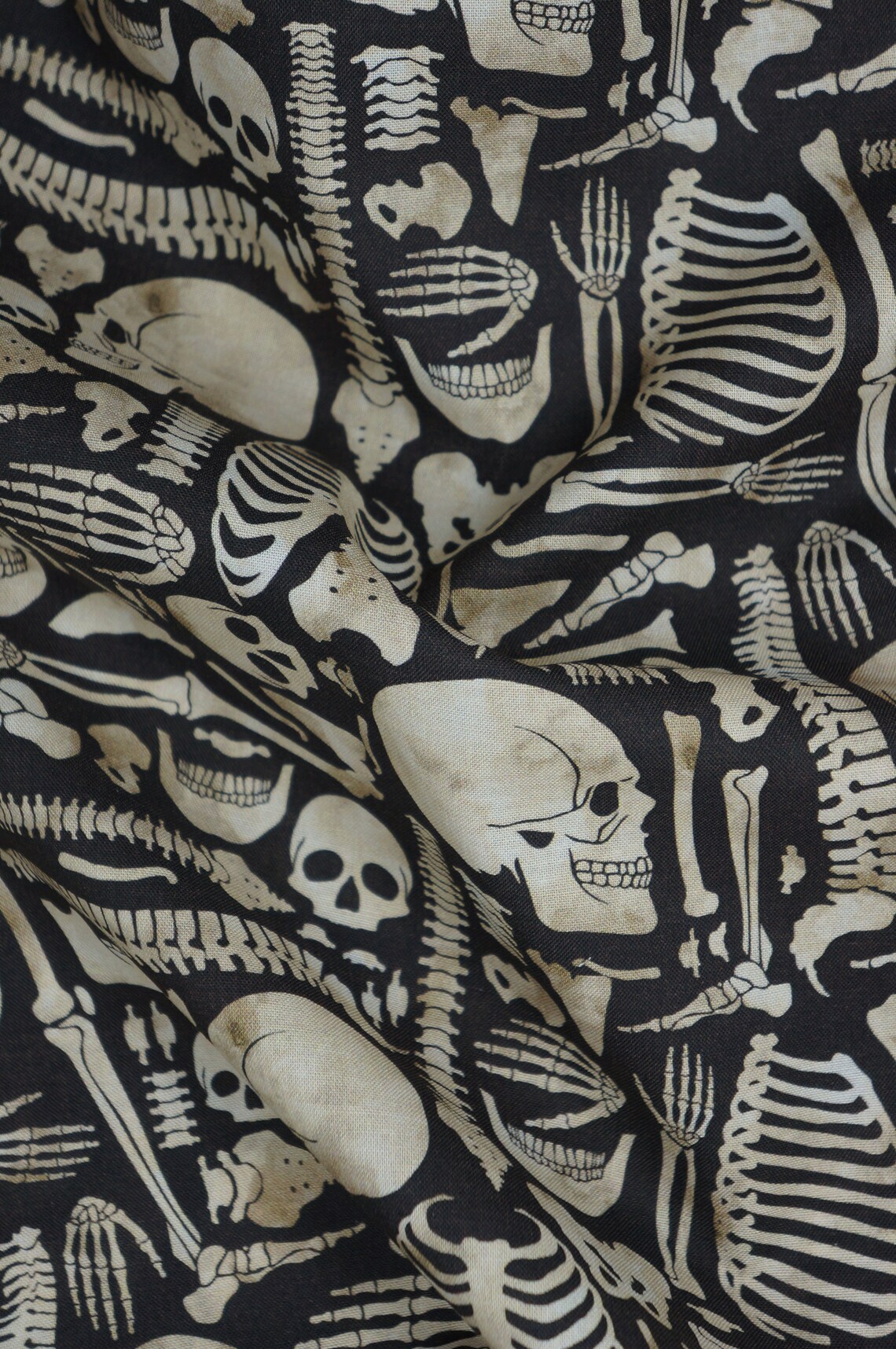 Skeleton Bones Human Bone Fabric Boney Yard Halloween - Etsy