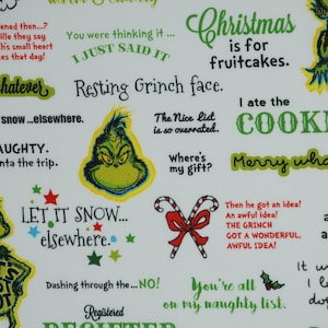 Grinchy Words the Grinch on White Dr. Seuss How the Grinch - Etsy