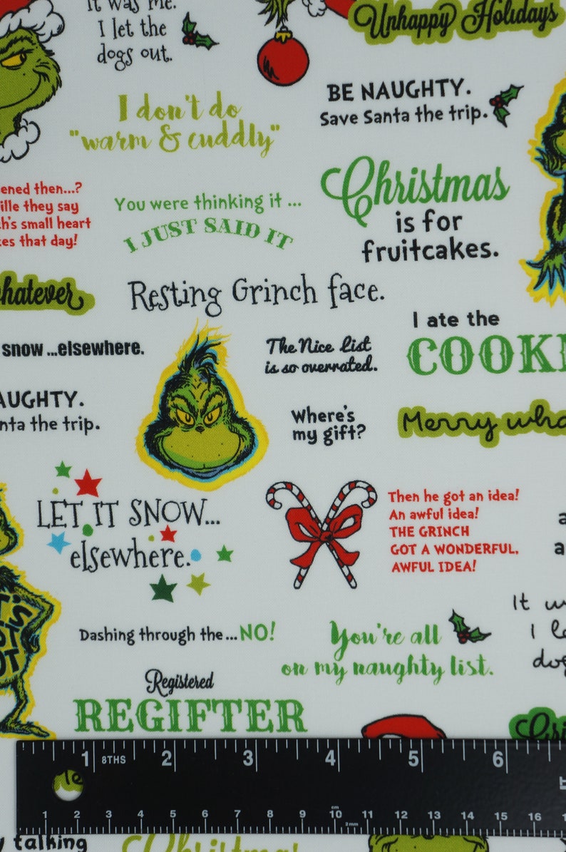 Grinchy Words the Grinch on White Dr. Seuss How the Grinch - Etsy