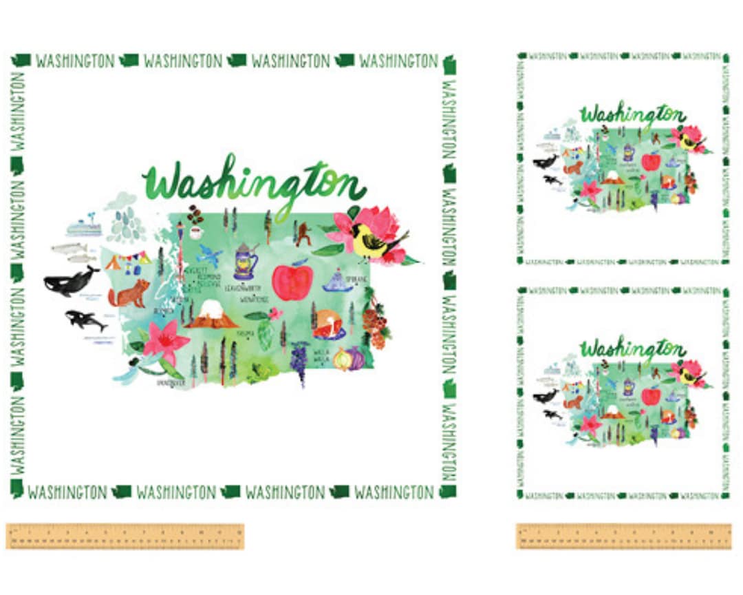 Washington State Pride Panel by Windham Fabrics Quilting Cotton Fabric ...