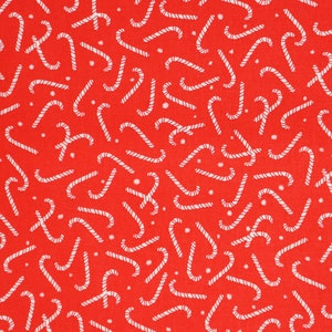 Christmas Candy Cane Fabric, Red Candycanes by Timeless Treasures ...
