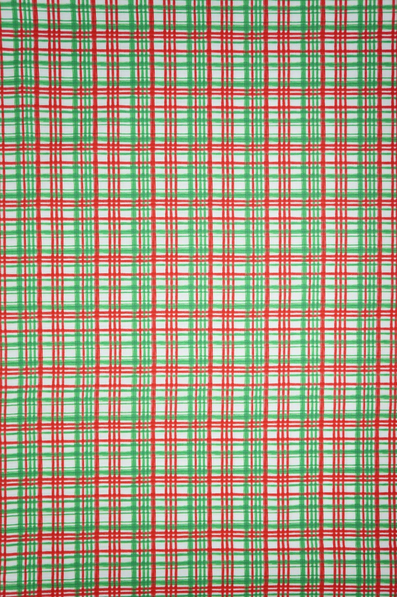 Christmas Plaid Fabric Red and Green Plaid on White by - Etsy
