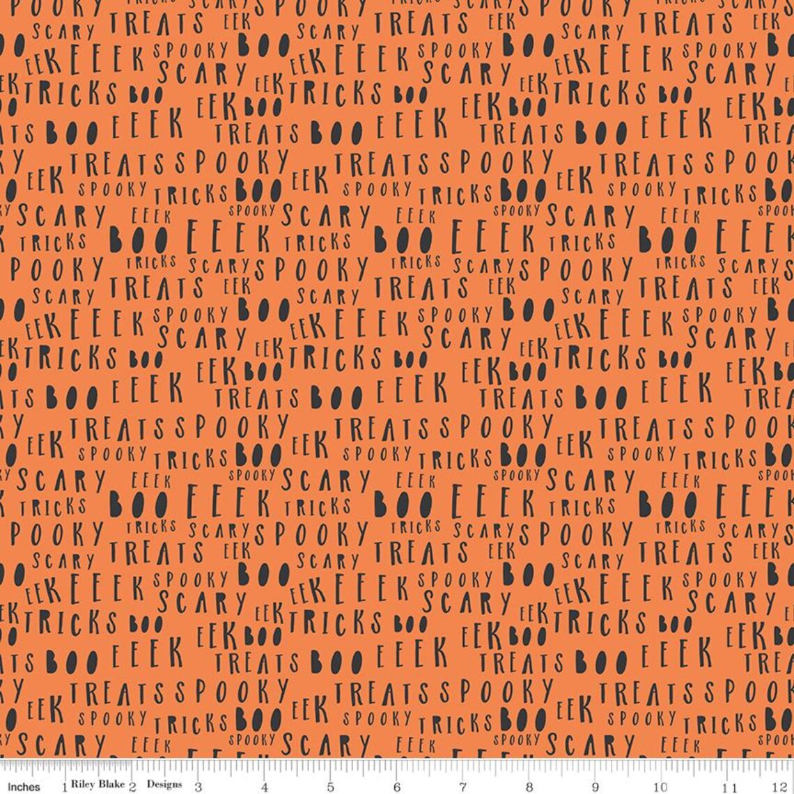 Halloween Fabric Bundle, Hey Bootiful 1 Yard Charcoal Bundle Includes 2 ...