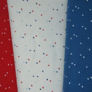 Patriotic Stars Fabric, Seasonal Basics White Stars on Blue by Riley ...