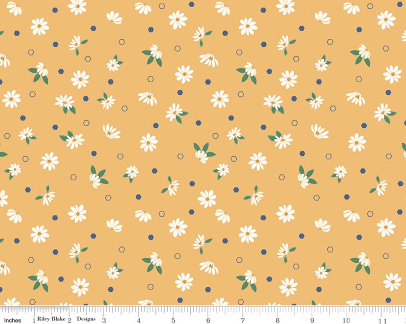 Daisy Fabric, Daisy Fields Floral Harvest Riley Blake Quilting Cotton ...