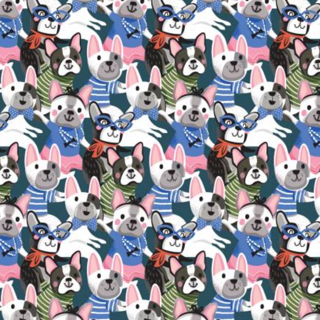 Dog Fabric, Posh Pup Party on Teal From the Pawsomely Posh Collection by Camelot Quilting Cotton ...