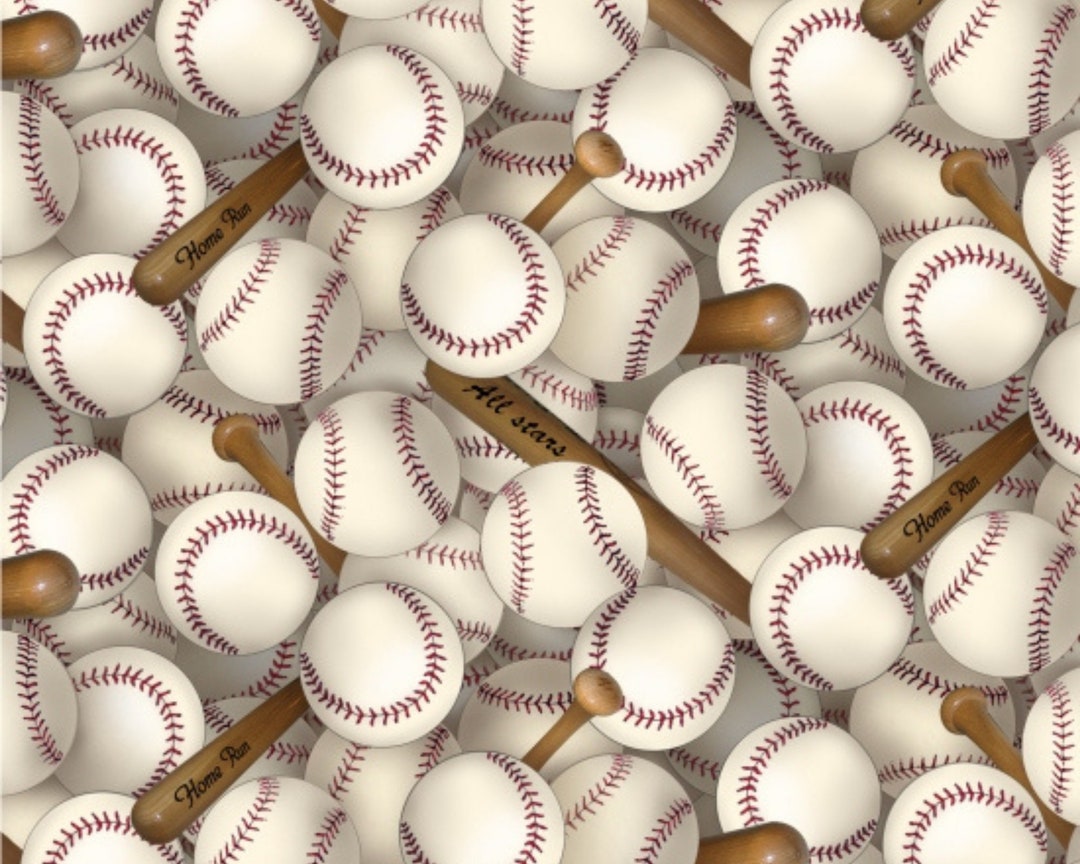 Baseball Fabric, Sports Packed Baseball by Elizabeth Studios Fabrics ...