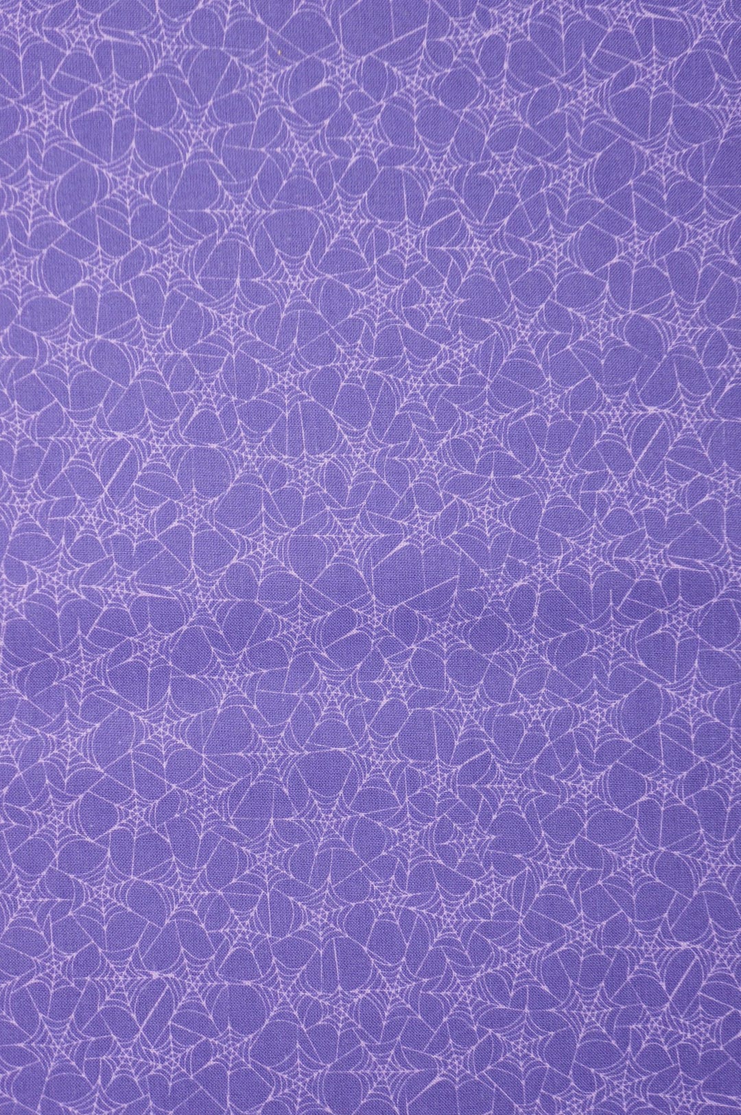 Spider Web Fabric, White Spiderwebs on Purple Halloween Novelty Cotton ...