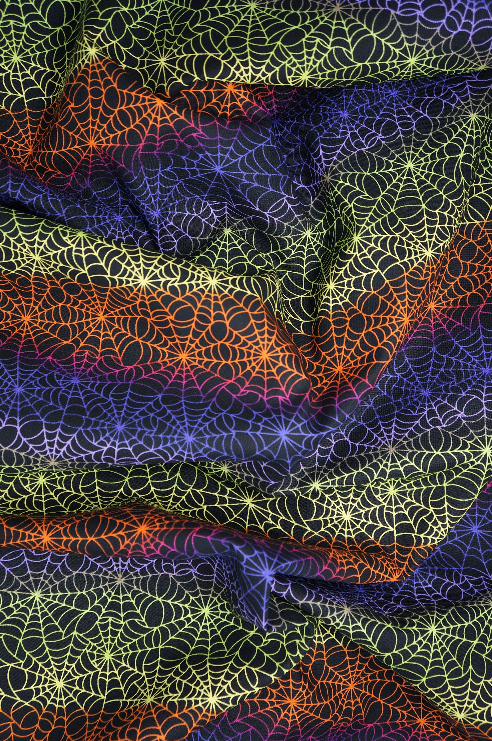 Halloween Spider Web Fabric Neon Colors David Textiles - Etsy