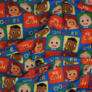 Cocomelon Fabric, Together Block Kids Licensed by David Textiles, Inc ...