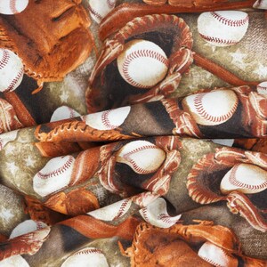 Baseball Fabric, Sports Packed Baseball by David Textiles Novelty ...