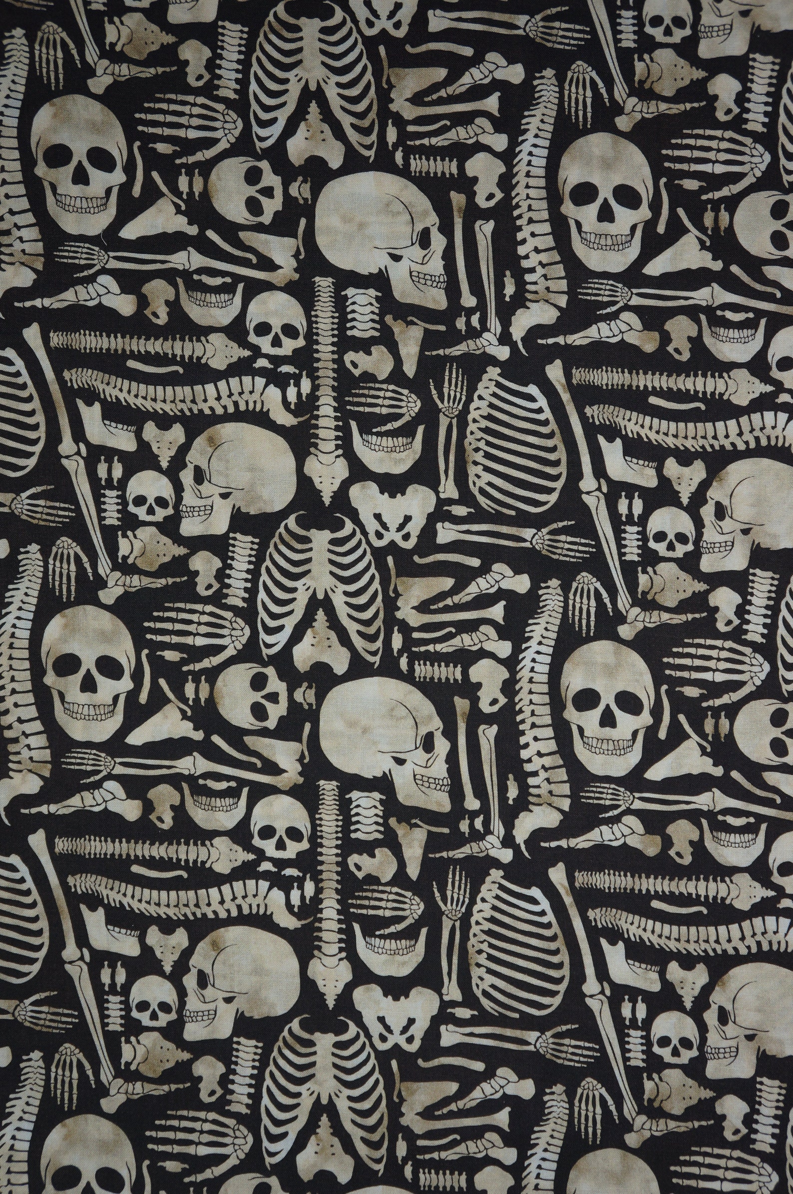 Skeleton Bones Human Bone Fabric Boney Yard Halloween - Etsy