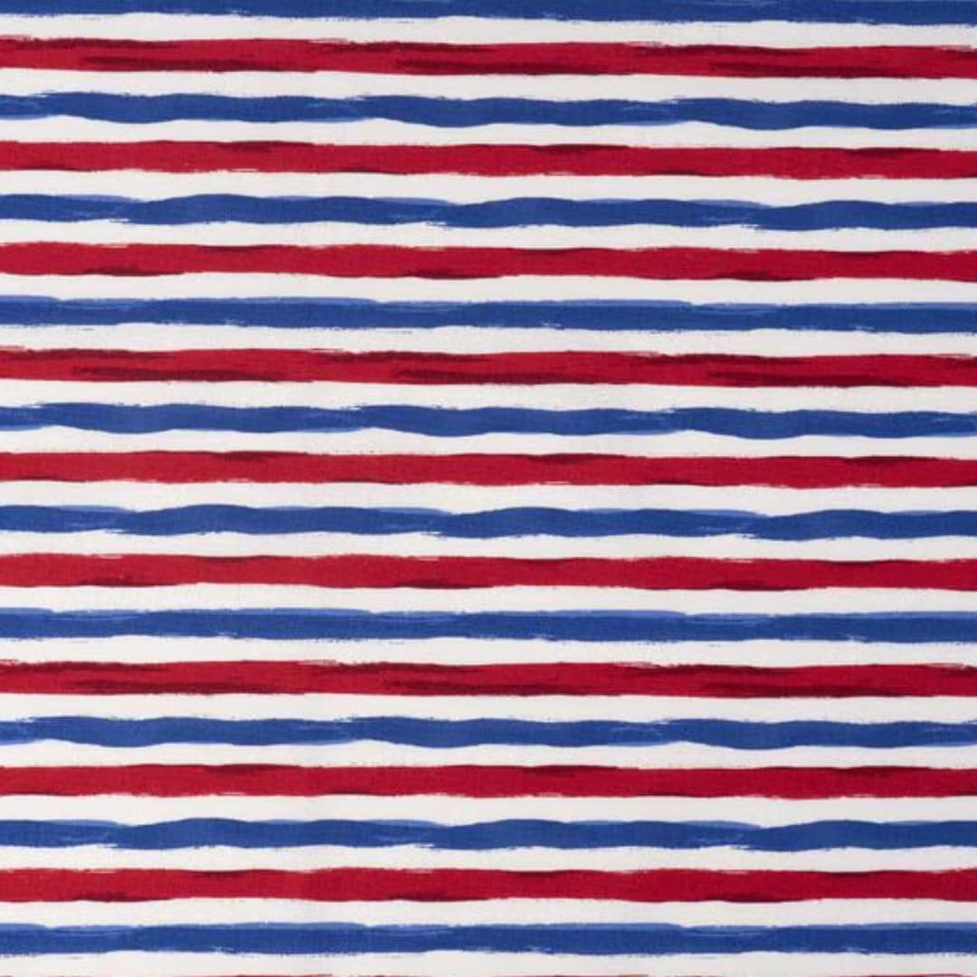 Patriotic Stripes Fabric, Red White and Blue Horizontal Stripes by ...