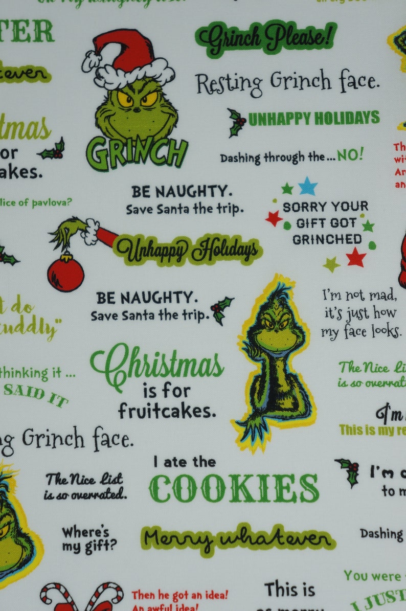 Grinchy Words, the Grinch on White Dr. Seuss How the Grinch Stole ...