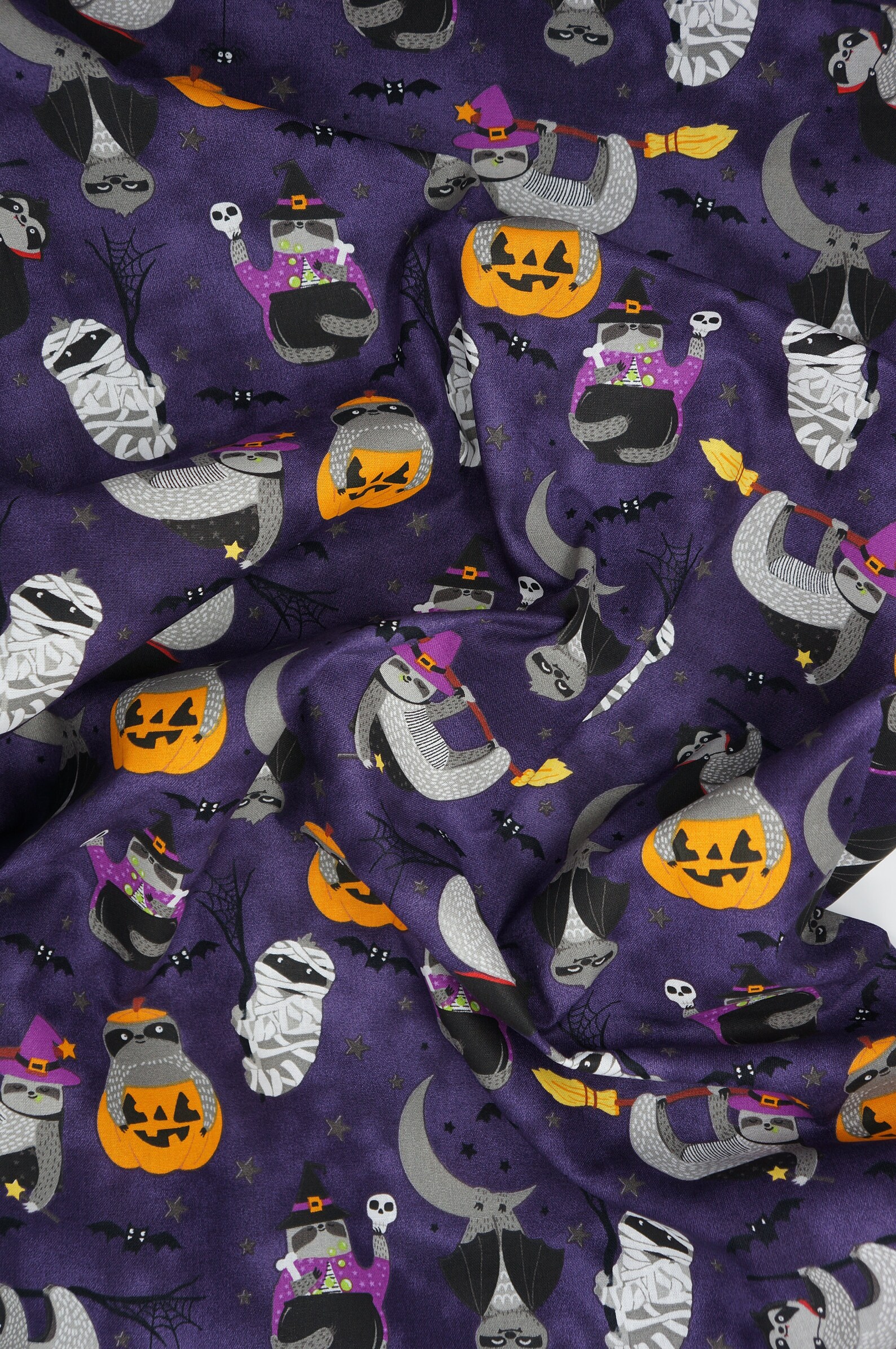 Halloween Sloth Novelty Cotton Fabric Vampire Sloth Dracula - Etsy UK