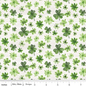 St Patrick's Day Shamrock Fabric, Shamrocks on Black or Offwhite by ...