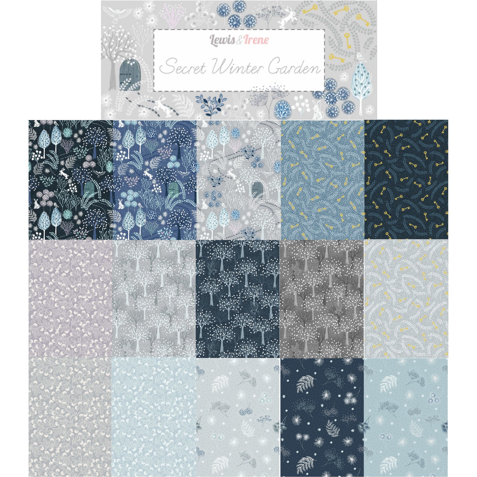 Winter Themed Bundled Fabric 15 Piece Secret Winter Garden - Etsy