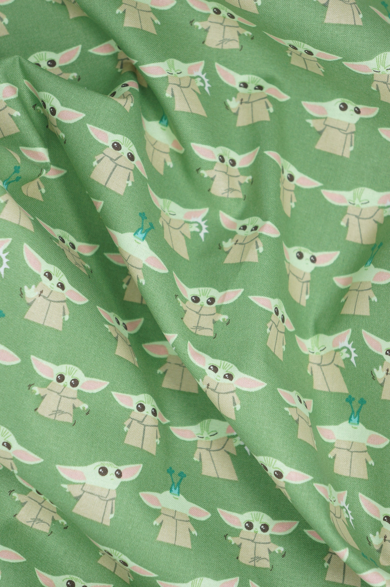 Baby Yoda Fabric, Star Wars Mandalorian Child Frog, the Child Green ...