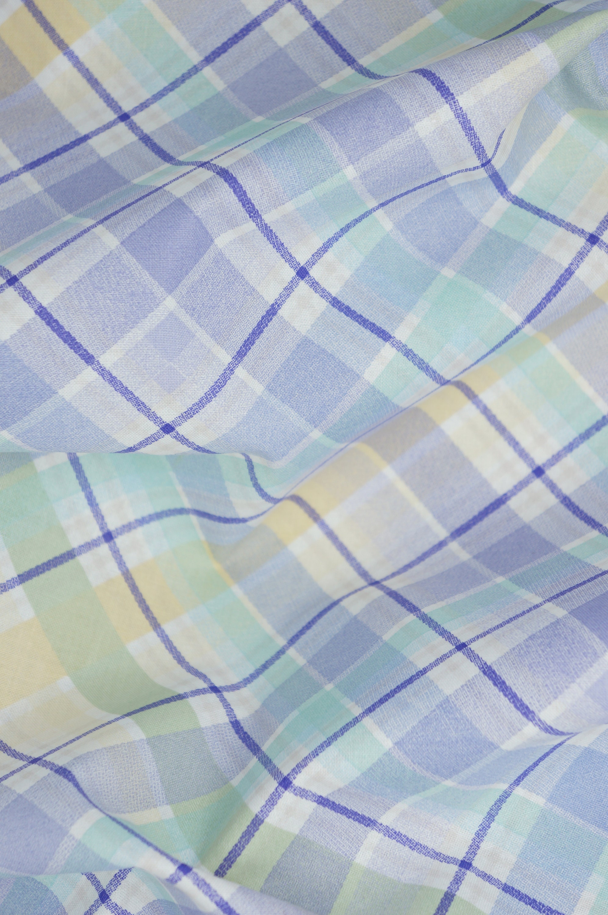 Pastel Purple Green and Yellow Bias Plaid Novelty Cotton Fabric, Pastel ...