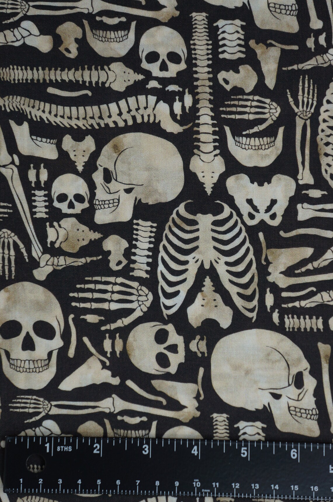Skeleton Bones Human Bone Fabric Boney Yard Halloween - Etsy