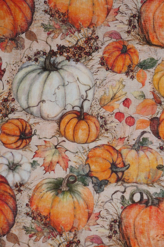 Fall Pumpkin Fabric Pumpkins by Susan Winget Halloween - Etsy