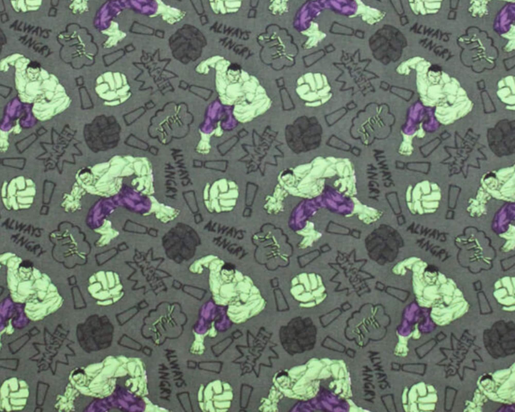The Incredible Hulk Fabric, Disney Marvel Hulk Doodle Licensed Novelty ...