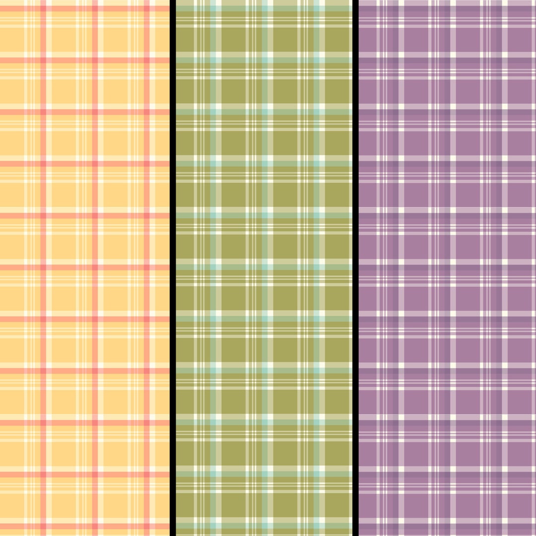 Spring Plaid Fabric, Hello Spring Plaid Green, Yellow or Lavender by ...