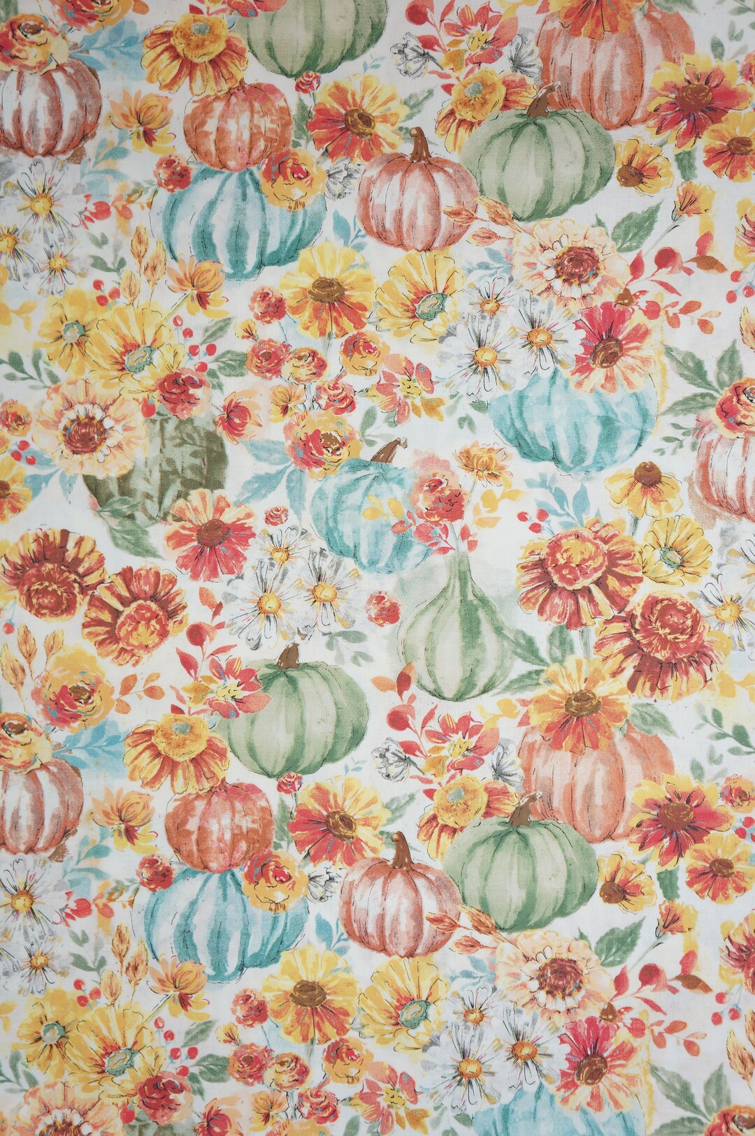 Fall Pumpkin Fabric, Happy Harvest Harvest Garden by 3 Wishes Fabrics ...