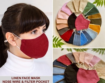 Linen Face Mask | Etsy