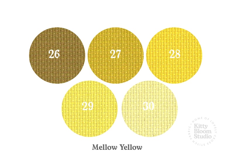Mellow Yellow Aida. Available in 5 Pretty Shades of Yellows. Beautiful ...