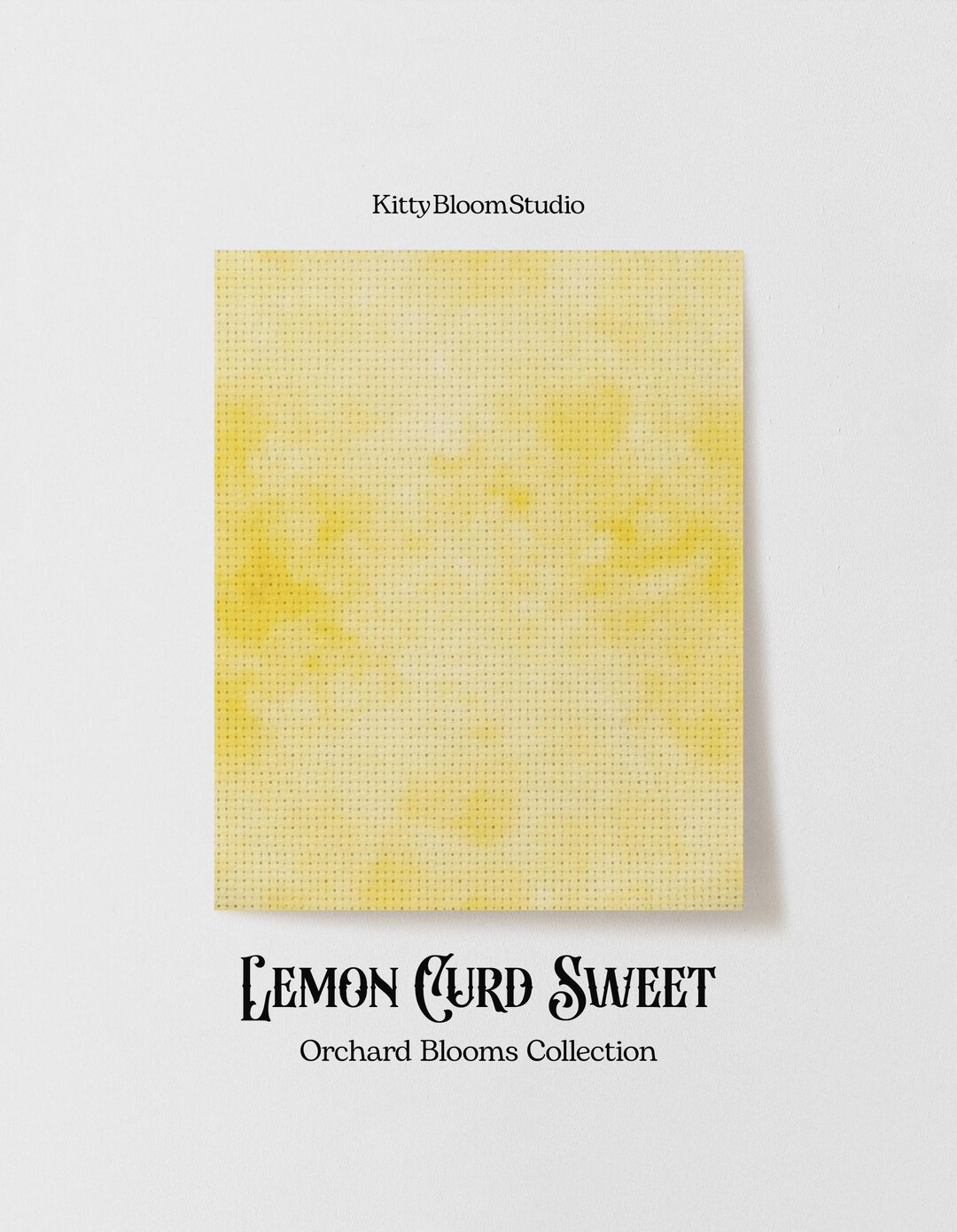 Soft Yellow Lemon Curd Jam Tie Dye Printed Cross Stitch Fabric ...