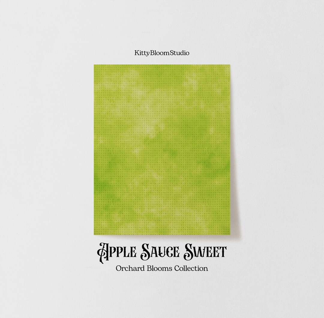 Sweet Light Green Apple Sauce Tie Dye Printed Cross Stitch Fabric ...