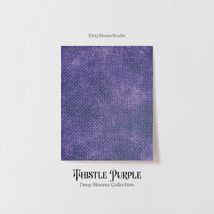 Thistle Purple Aida Fabric. Deep Blooms Garden Theme Cross Stitch Fabric. Rich Shades Ofpurple ...