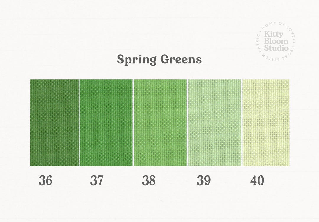 Spring Greens Aida. Available in 5 Pretty Shades of Green. Beautiful ...