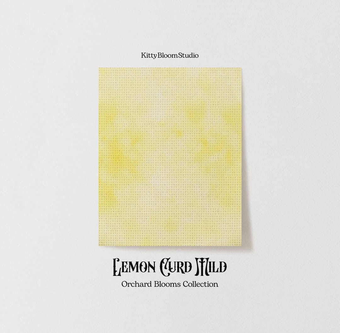 Pastel Yellow Lemon Curd Jam Tie Dye Printed Cross Stitch Fabric ...