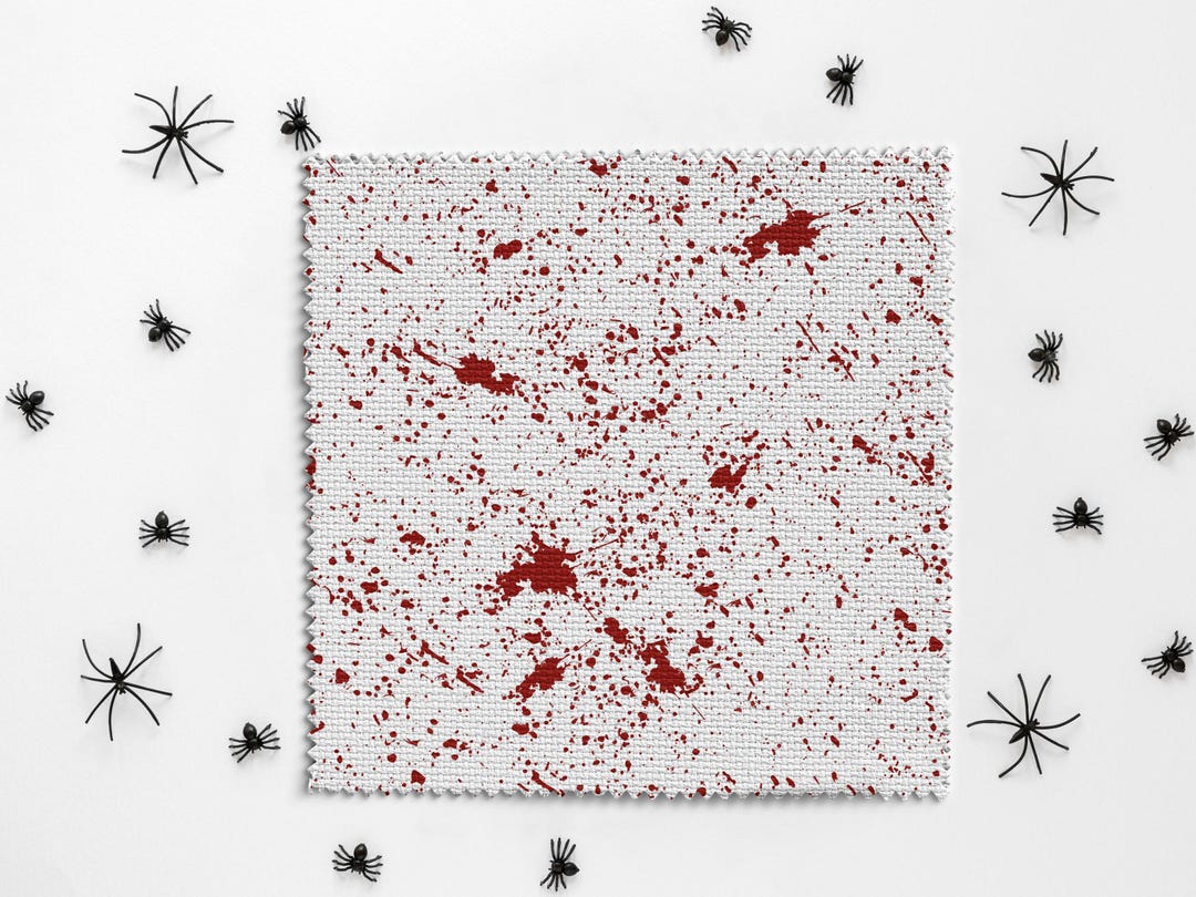 Blood Splat Printed Cross Stitch Fabric - 14 16 18 Count Aida Available ...