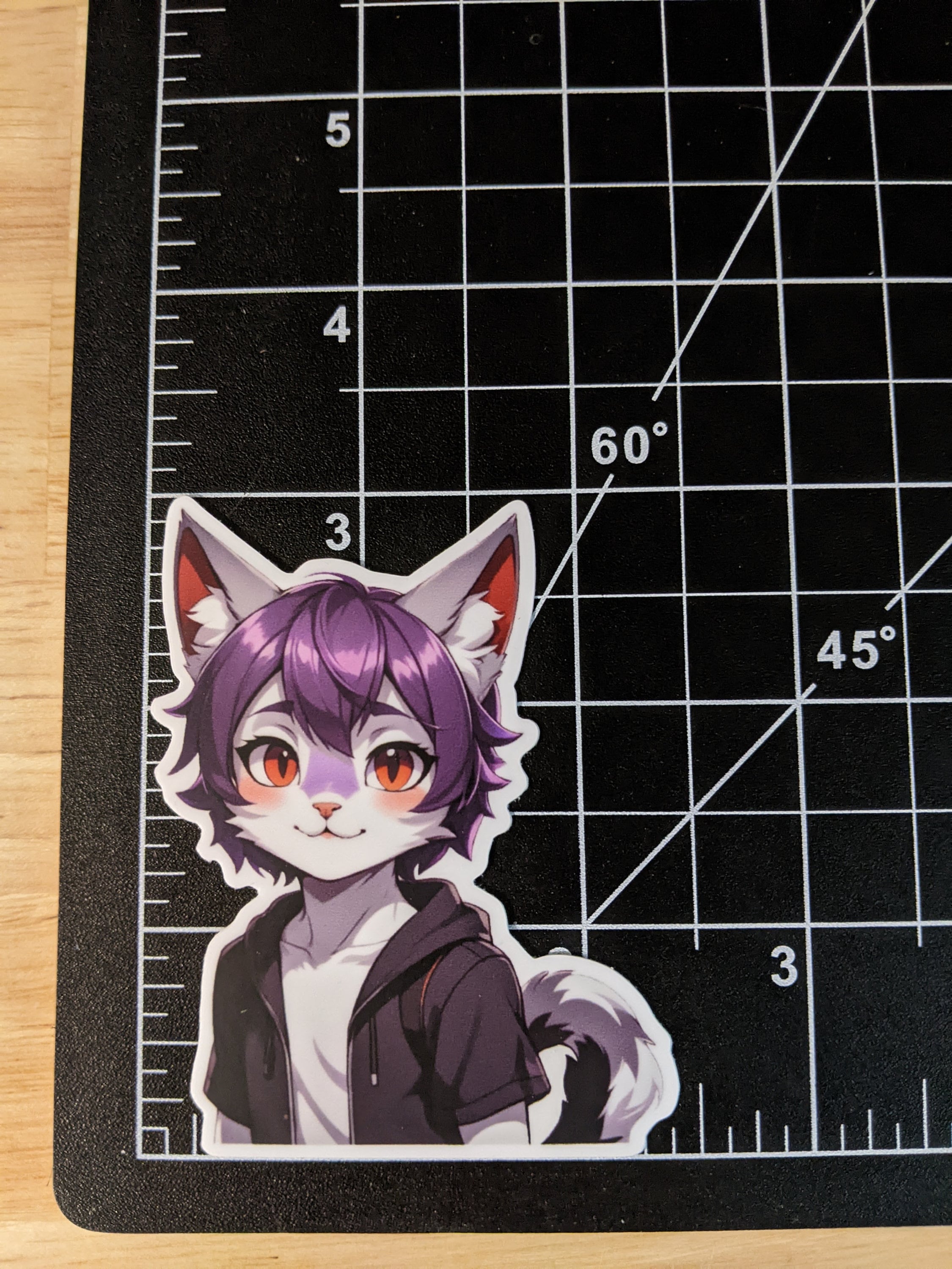 Purple Catboy Die Cut Sticker | Anime Catboy Sticker | Furry Catboy ...
