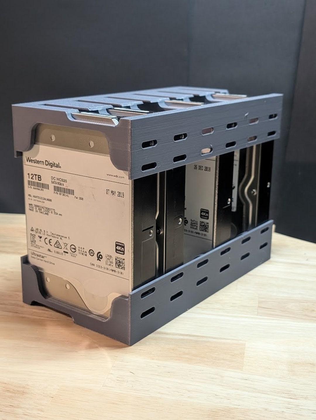 6 Bay Hard Drive Rack Holder Cage Case Caddy for Home Lab Test Bench ...