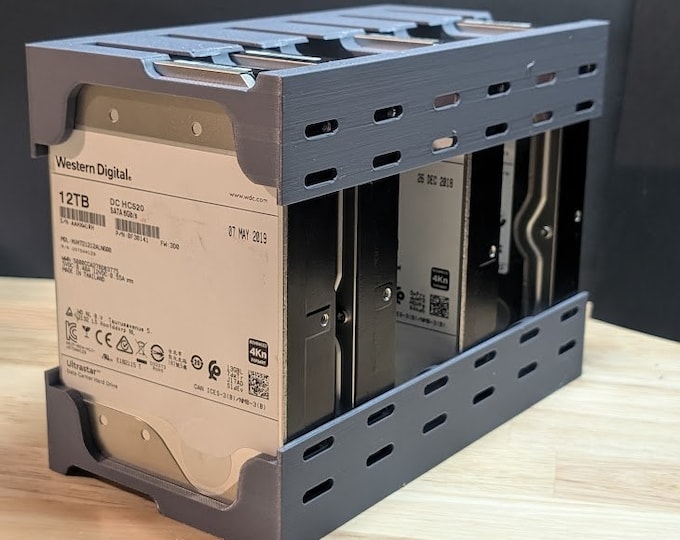 6 Bay Hard Drive Rack Holder Cage Case Caddy for Home Lab Test Bench ...