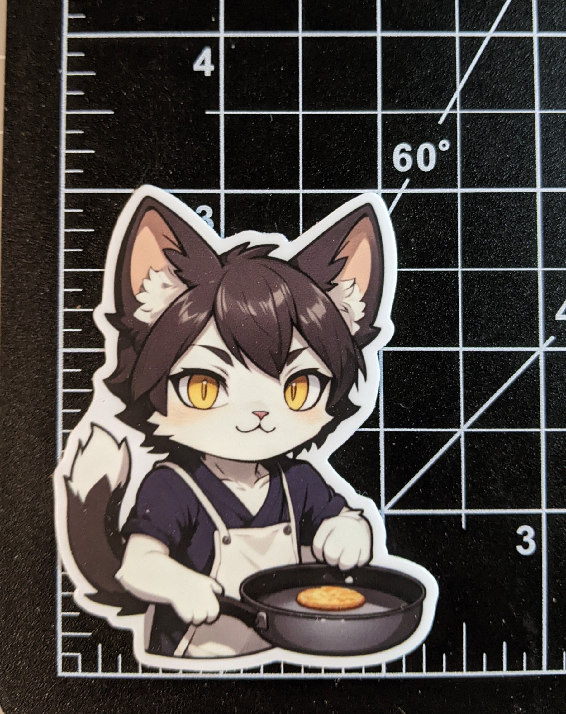 Cooking Catboy Die Cut Sticker Anime Catboy Sticker Furry - Etsy