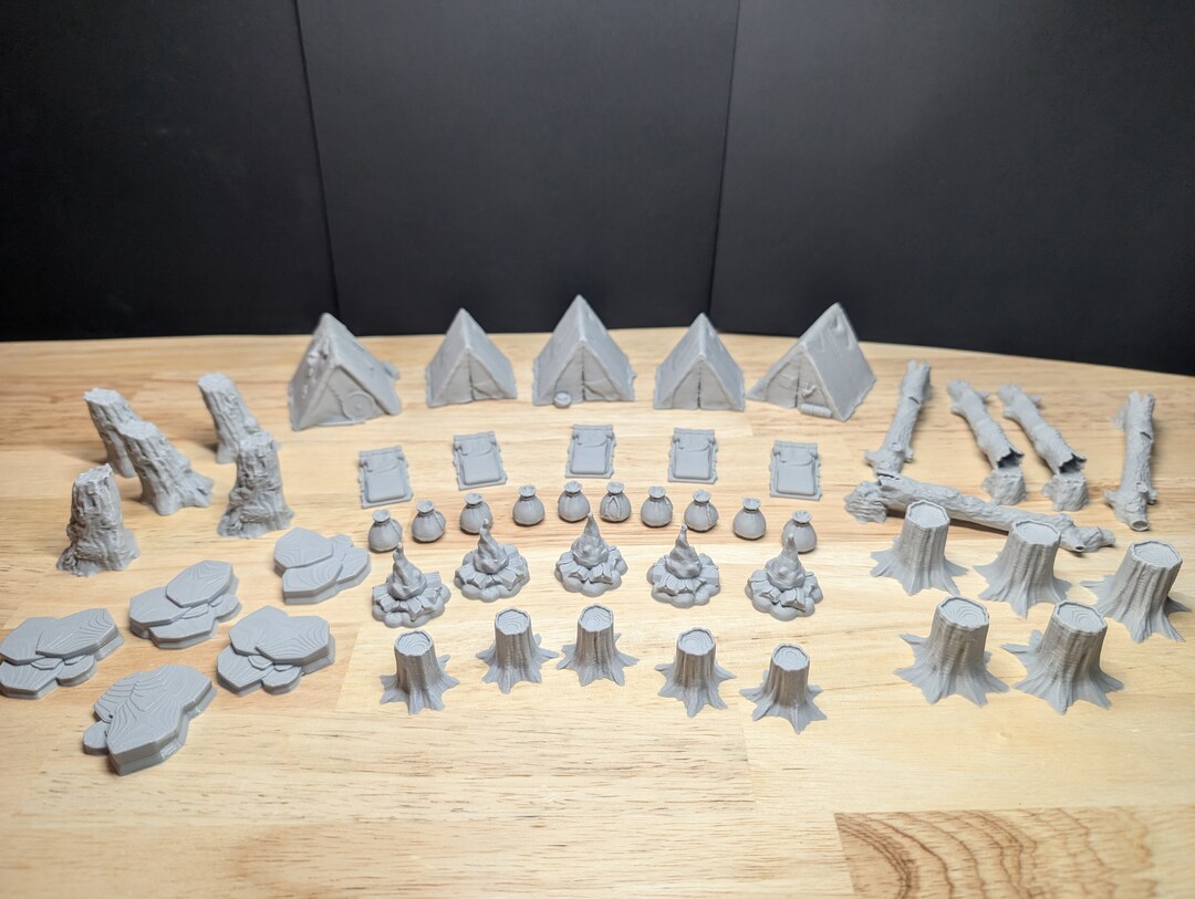 50 Piece D&D Outdoors and Camping Bundle Tabletop Board Game and DND ...