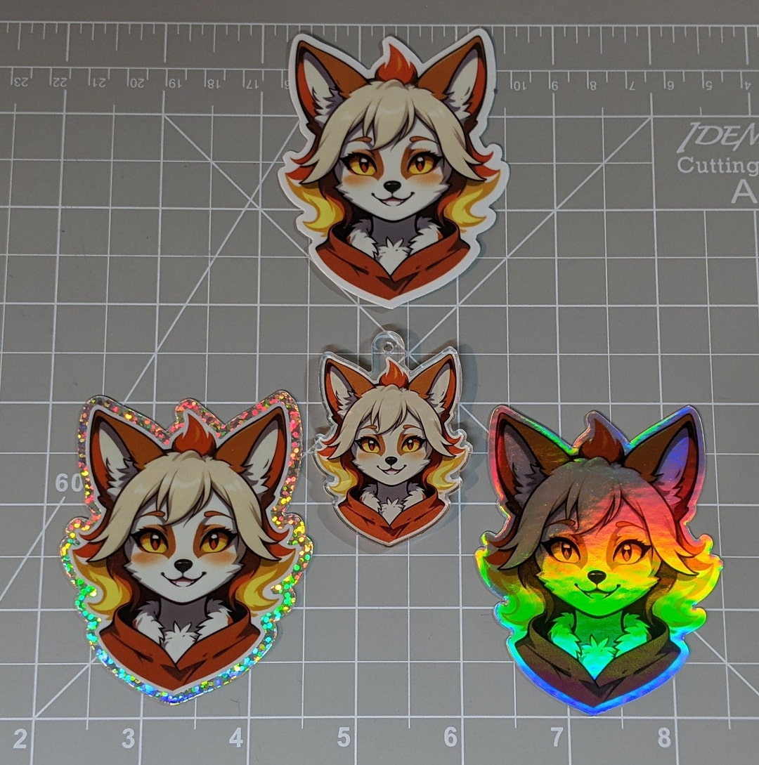 Fiery Furry Fox Girl Sticker | Die Cut Sticker | Furry Sticker | Cute ...