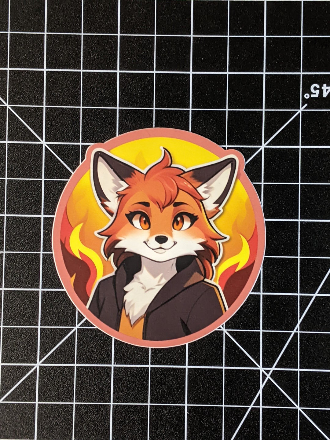 Fiery Moxy Fox Sticker | Die Cut Sticker | Furry Sticker | Cute Fox ...
