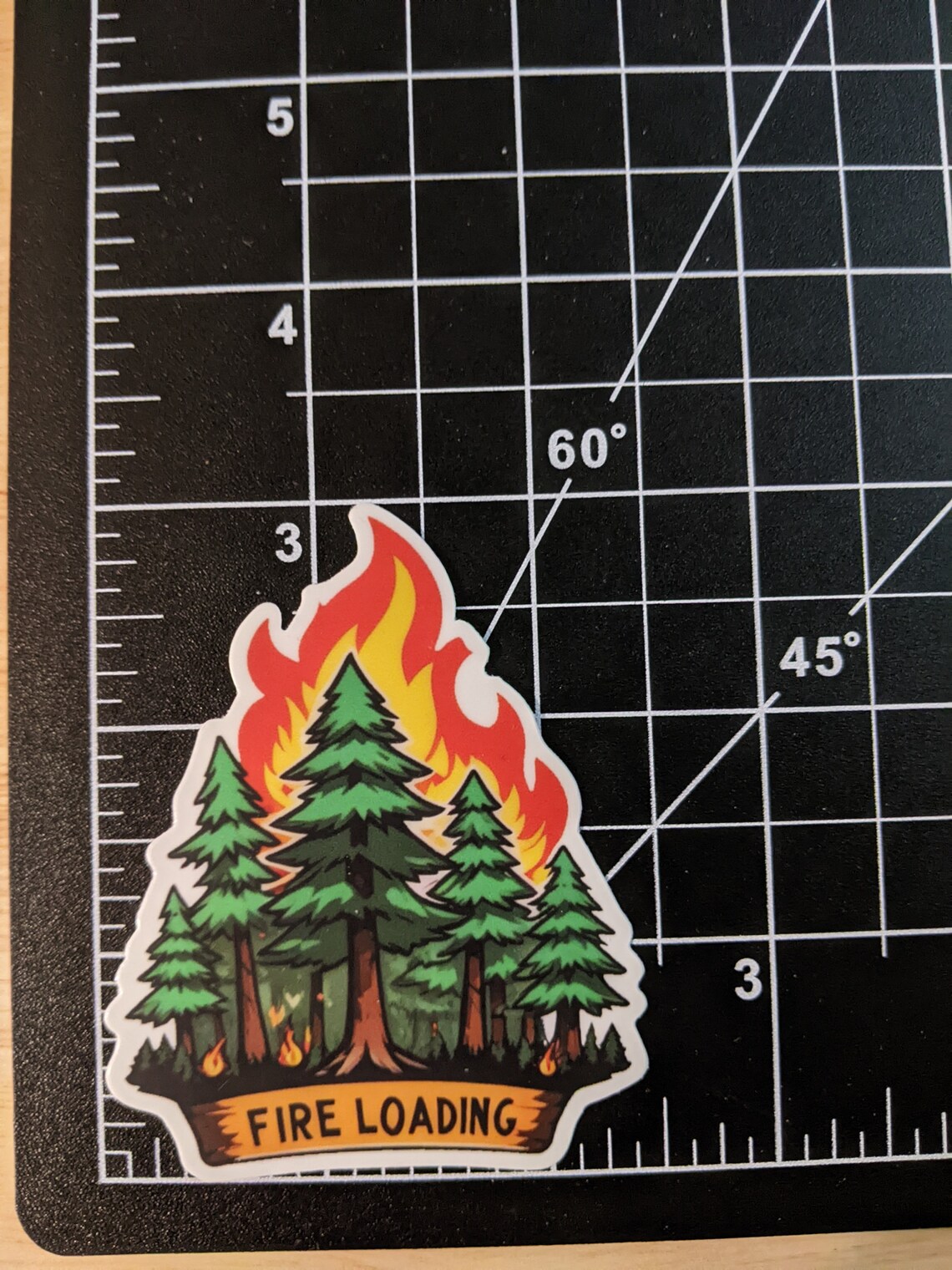 Fire Loading Meme Sticker | Forest Fire Die Cut Sticker | Cartoon ...