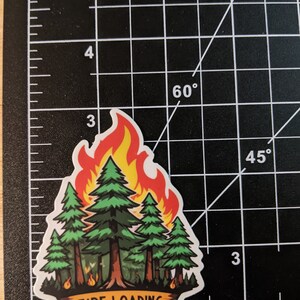 Fire Loading Meme Sticker | Forest Fire Die Cut Sticker | Cartoon ...